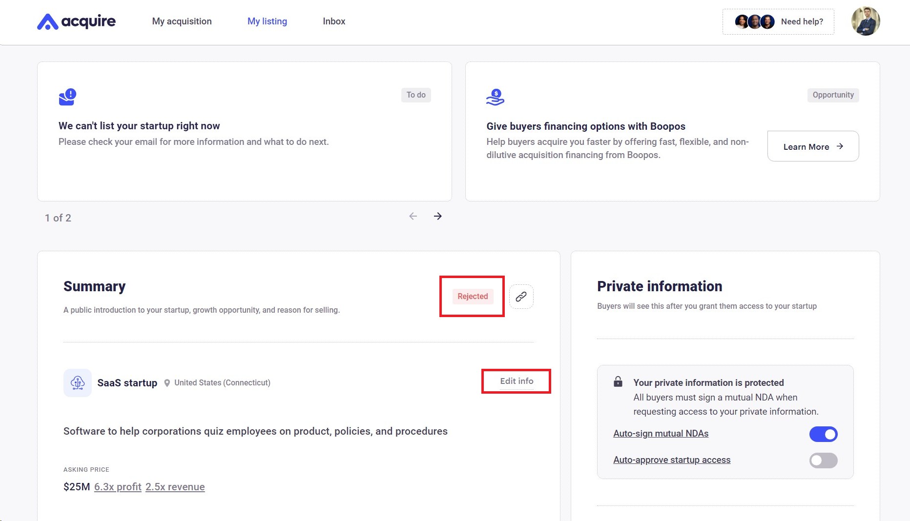 How do I resubmit my listing?